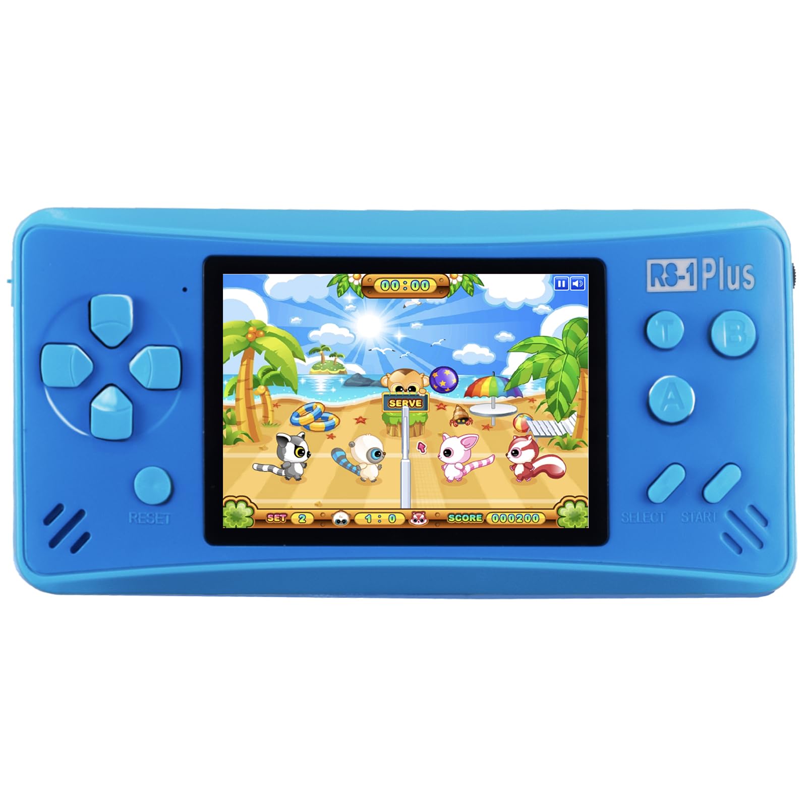 3.2" Large Screen Electronic Handheld Games for Kids Built-in 218 Classic Retro Video Games USB Rechargeable Arcade Gaming Player System Best Road Trip Partner for Boys 4-12(Blue)