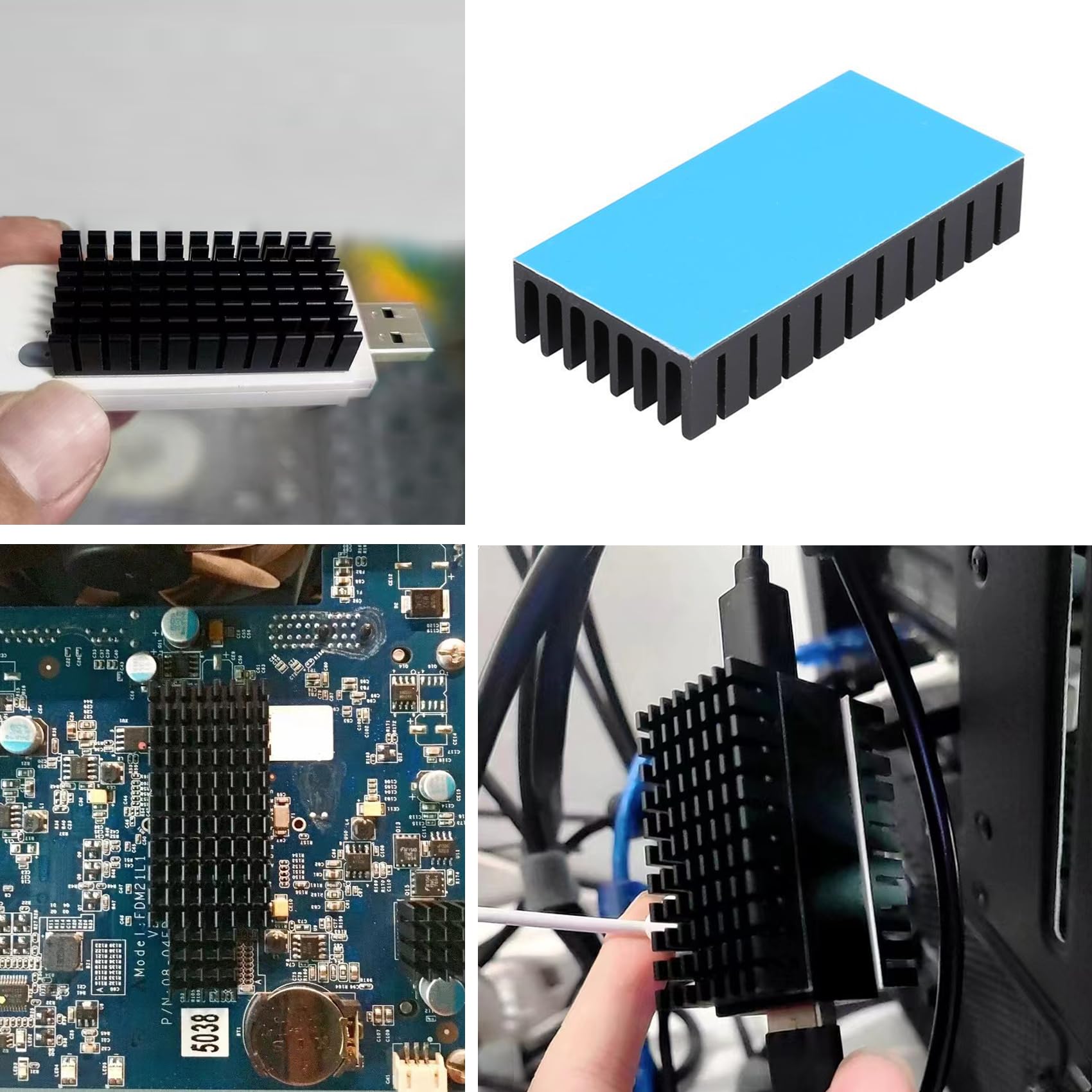 Awxlumv 2Pcs 25mm Heatsink 50x25x10mm/ 2 x 1x 0.4 inch with Thermal Conductive Tape, Cooler Aluminum Heat Sink for Cooling DIY Electronics USB WiFi Router Mini-SATA PCB Device (50mmx25mmx10mm)