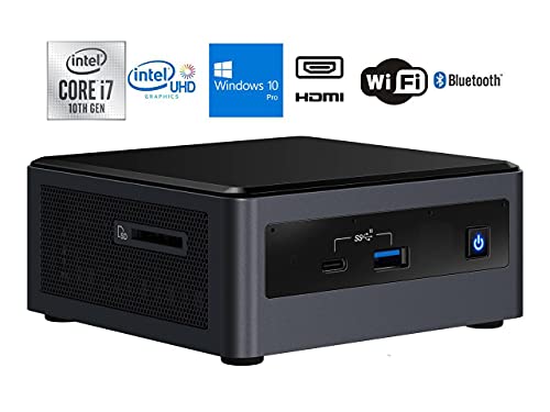 Intel NUC NUC10I7FNH Desktop Mini (Intel i7-10710U 6-Core, 16GB RAM, 2TB PCIe SSD, Intel UHD, WiFi, Bluetooth, 1xHDMI, SD Card, Win 10 Pro) with Hub