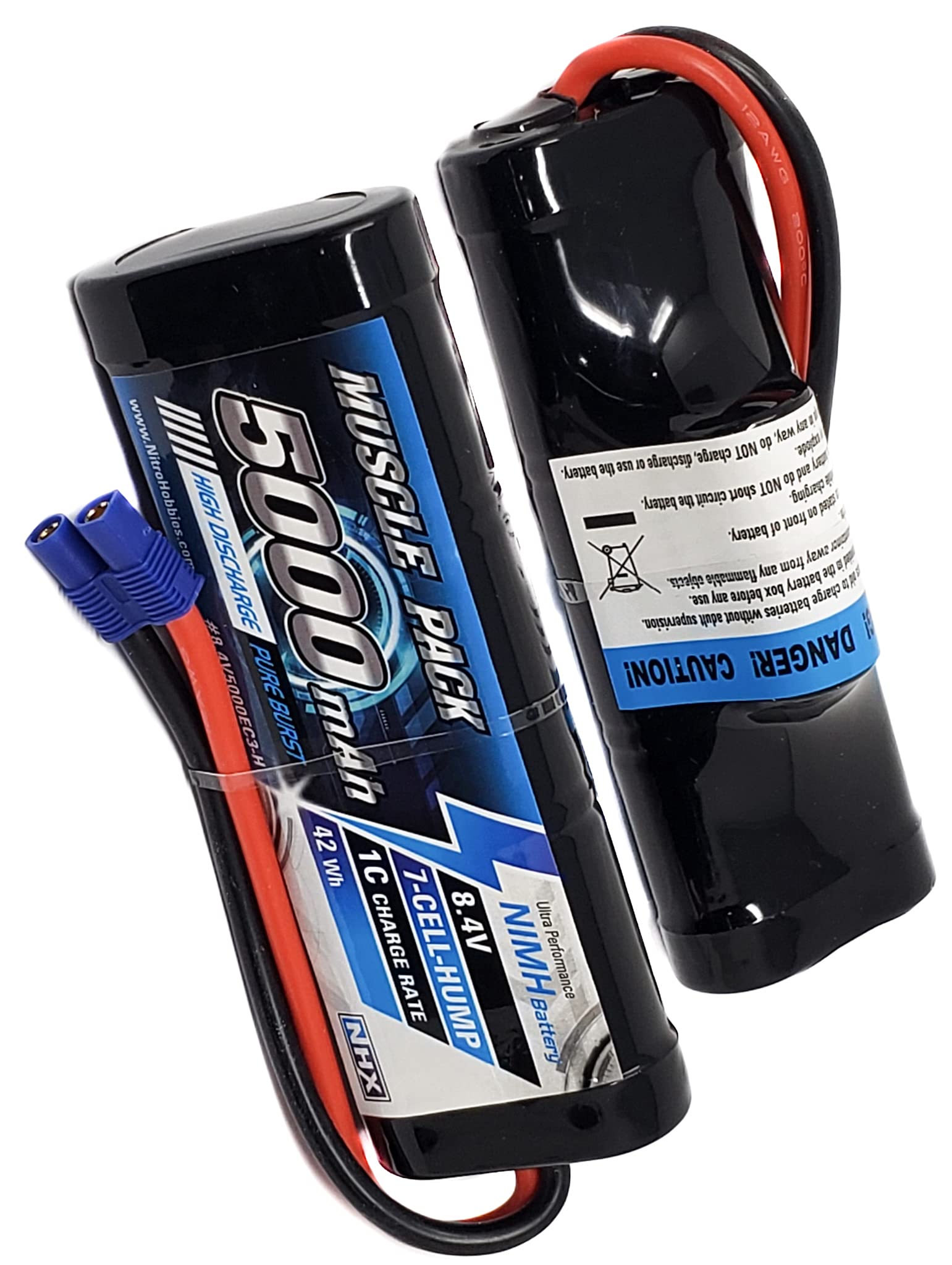 NHX Muscle Pack 8.4V 5000mAh 7-Cell Nimh Hump Battery w/ EC3 Connector
