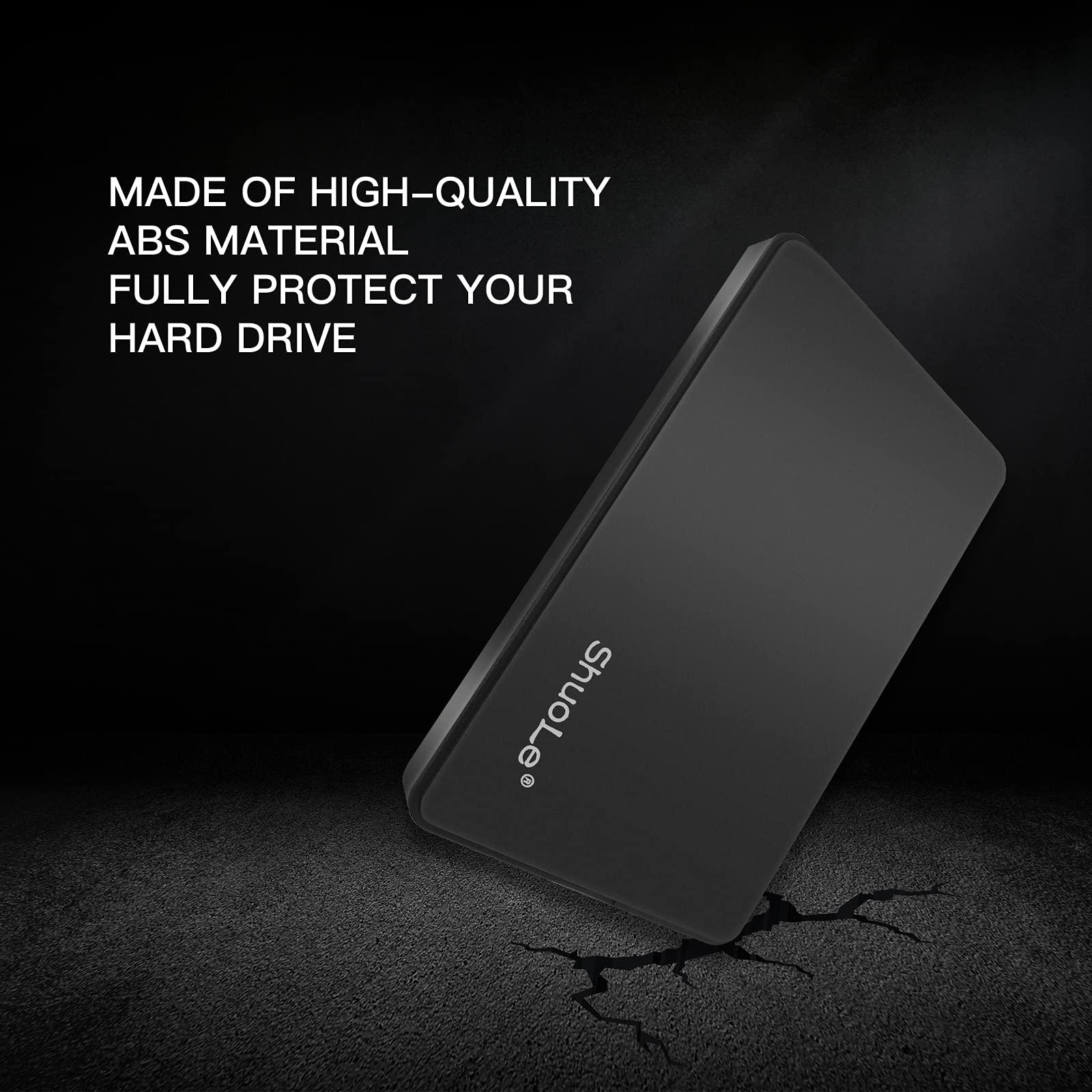 2.5 inch USB 3.0 SATA HDD Enclosure, Portable SATA to USB 3.1 Hard Drive Reader with Upgraded Cable for 2.5'' SSD HDD on Business Travel, Up to 6TB, Support UASP