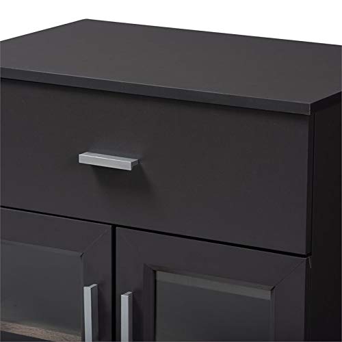 Baxton Studio Jonas Server Cabinet in Dark Grey and Oak Brown