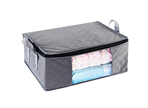 ABO Gear G01 Bins Bags Closet Organizers Sweater Clothes Storage Containers, 3pc Pack, Gray, 3 Count
