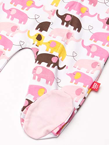 Magnificent Baby Unisex Baby Footies Pink Elephant, 3-6M 12-16 lb US