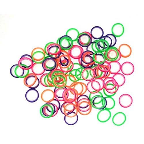 3/16" inch Orthodontic Elastic Rubber Bands 3 x 100 packs Neon medium force 4.5 oz, Rubberbands for making bows, Dreadlocks, Dreads, Doll Hair, Braids, Horse Mane Tail, FREE elastic placer by AdentalZ
