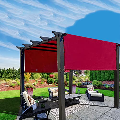 Alion Home Universal Waterproof Pergola Shade Cover β Pergola Replacement Canopy β Outdoor Adjustable Shade Cover with Heavy Duty Weighted Metal Rods (16' x 7', Burgundy Red)