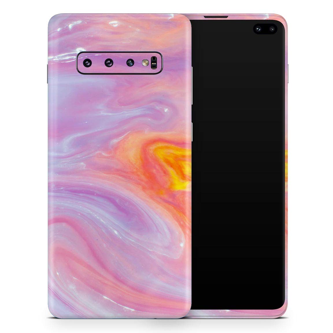 DesignSkinz Marbleized Pink and Purple Paradise V2 Protective Vinyl Decal Wrap Skin Cover Compatible with The Samsung Galaxy S20 (Screen Trim & Back Glass Skin)