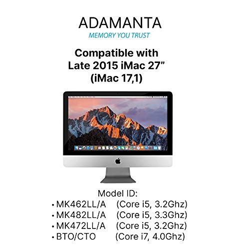 Adamanta 32GB (4x8GB) Apple Memory Upgrade Compatible with Late 2015 iMac 27" Retina 5K Display DDR3/DDR3L 1867Mhz PC3L-14900 SODIMM 2Rx8 CL13 1.35v RAM DRAM