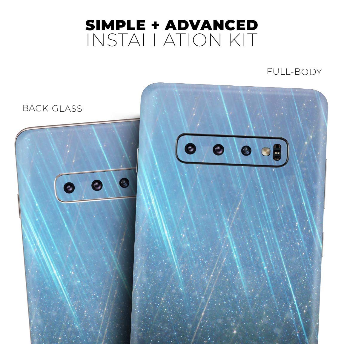 DesignSkinz Strachted Blue and Gold Protective Vinyl Decal Wrap Skin Cover Compatible with The Samsung Galaxy S20 (Screen Trim & Back Glass Skin)