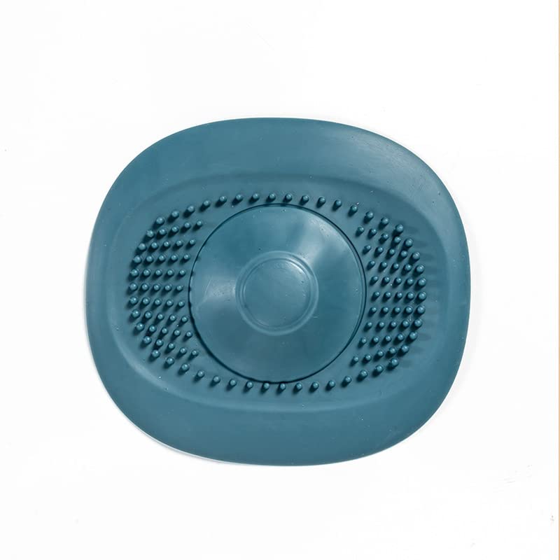 Hair Catcher, Silicone Shower Drain Stopper, Durable Drain Covers for Shower to Catch Hair, Hair Stopper Easy to Install and Clean Suit for Shower, Bathroom, Bathtub, Kitchen Sink (Blue)