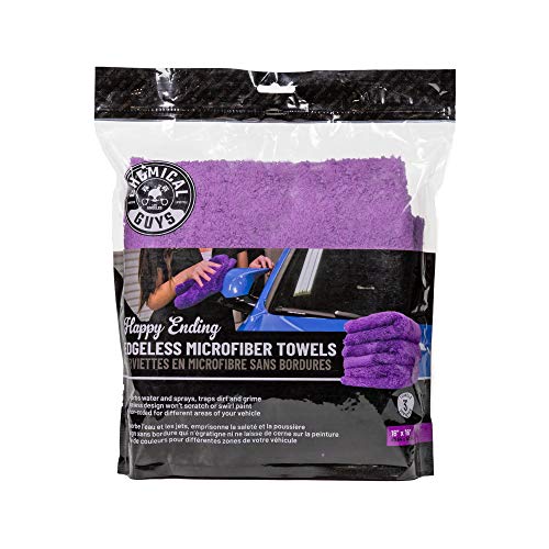 Chemical Guys MIC34803 Happy Ending Ultra Plush Edgeless Microfiber Towel, Purple (16" x 16")