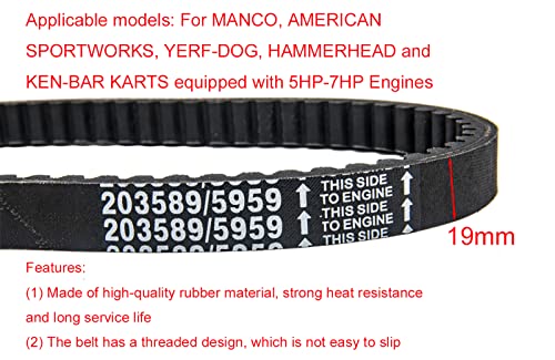 30 Series Go Kart Drive Belt Replaces Manco 5959 / Comet 203589,Torque Converter Belt(Pack of 3)