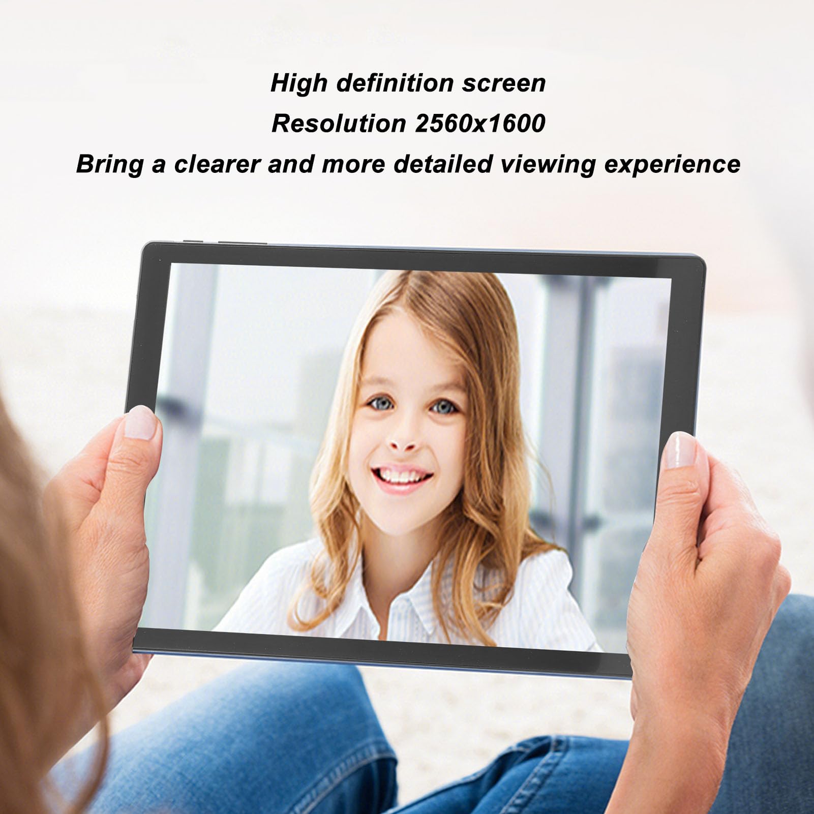 14:1710 Inch Tablet, 6GB 128GB 5G WiFi 2560x1600 Resolution HD Tablet, 2MP Front 5MP Rear Dual SIM Dual Standby Tablet PC for Business, Office, Gaming (Silver)