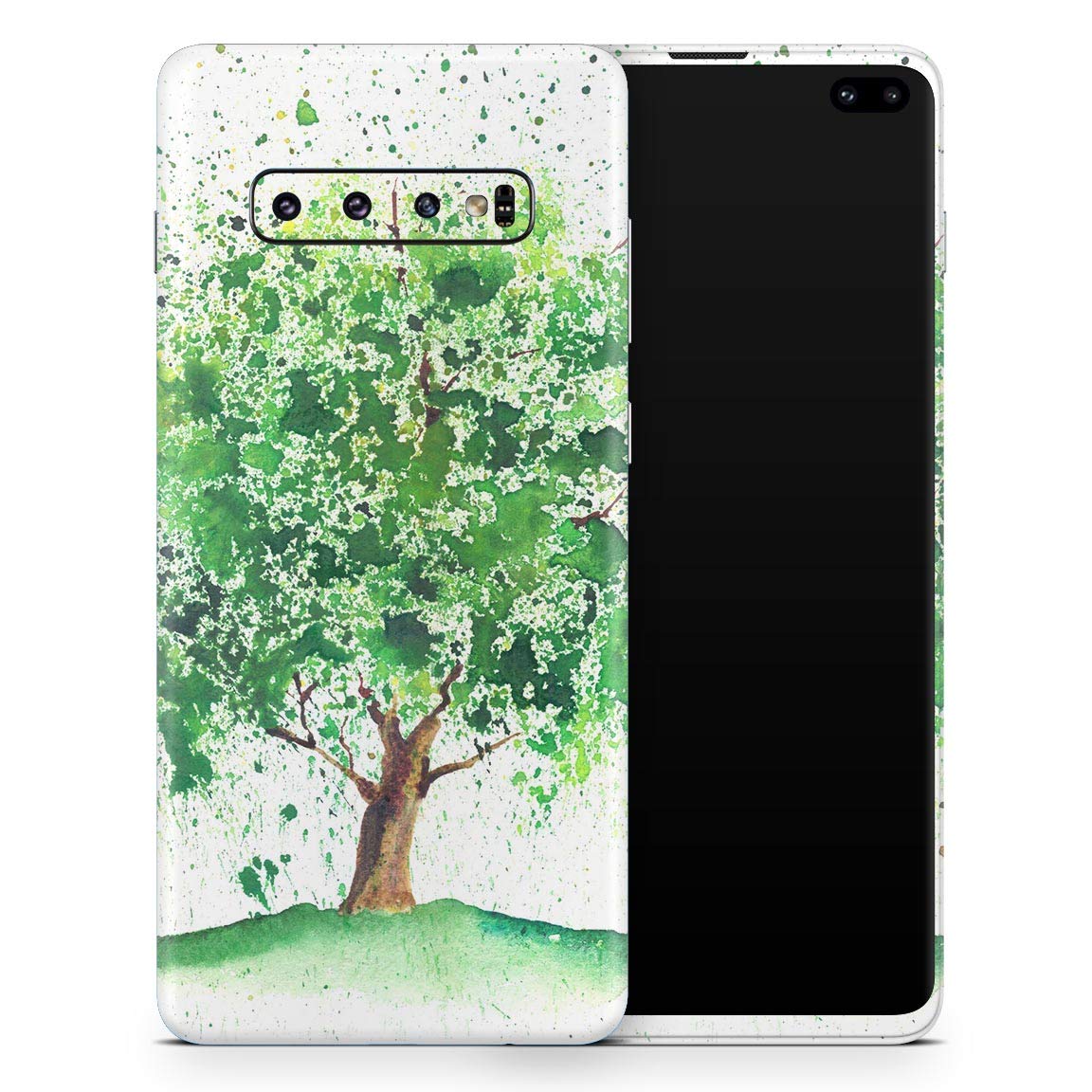 DesignSkinz Splattered Watercolor Tree of Life Protective Vinyl Decal Wrap Skin Cover Compatible with The Samsung Galaxy S20 (Screen Trim & Back Glass Skin)
