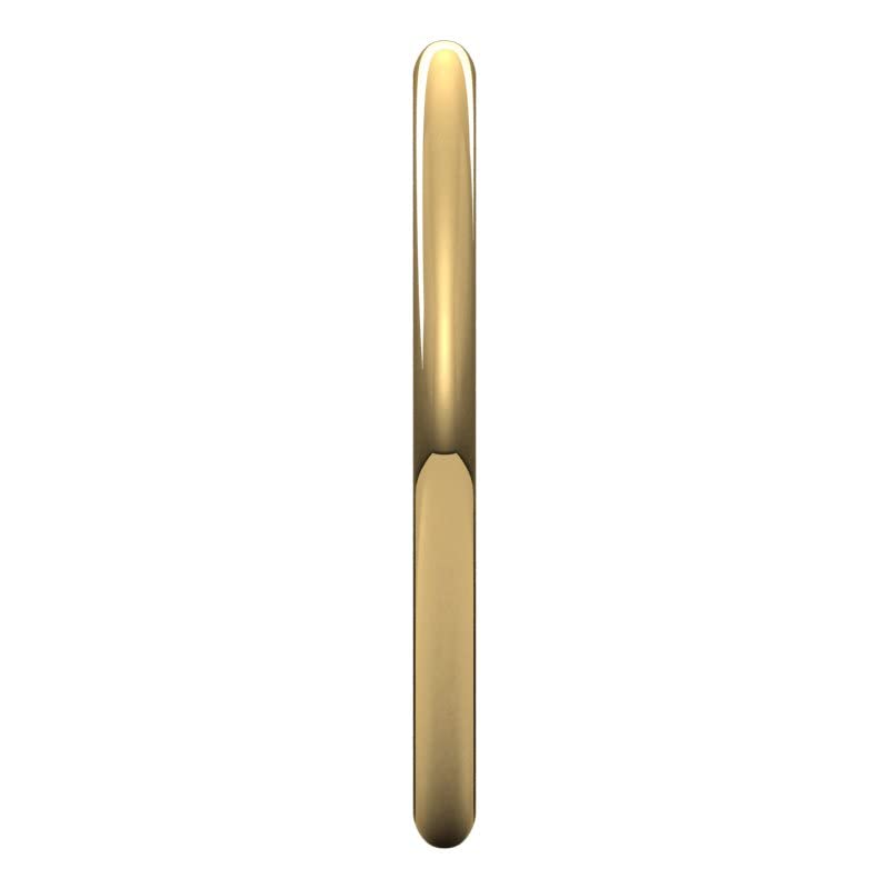 18k Yellow Gold 1.5mm Half Round Ultra-Light Band Unique Design, Size 5.5