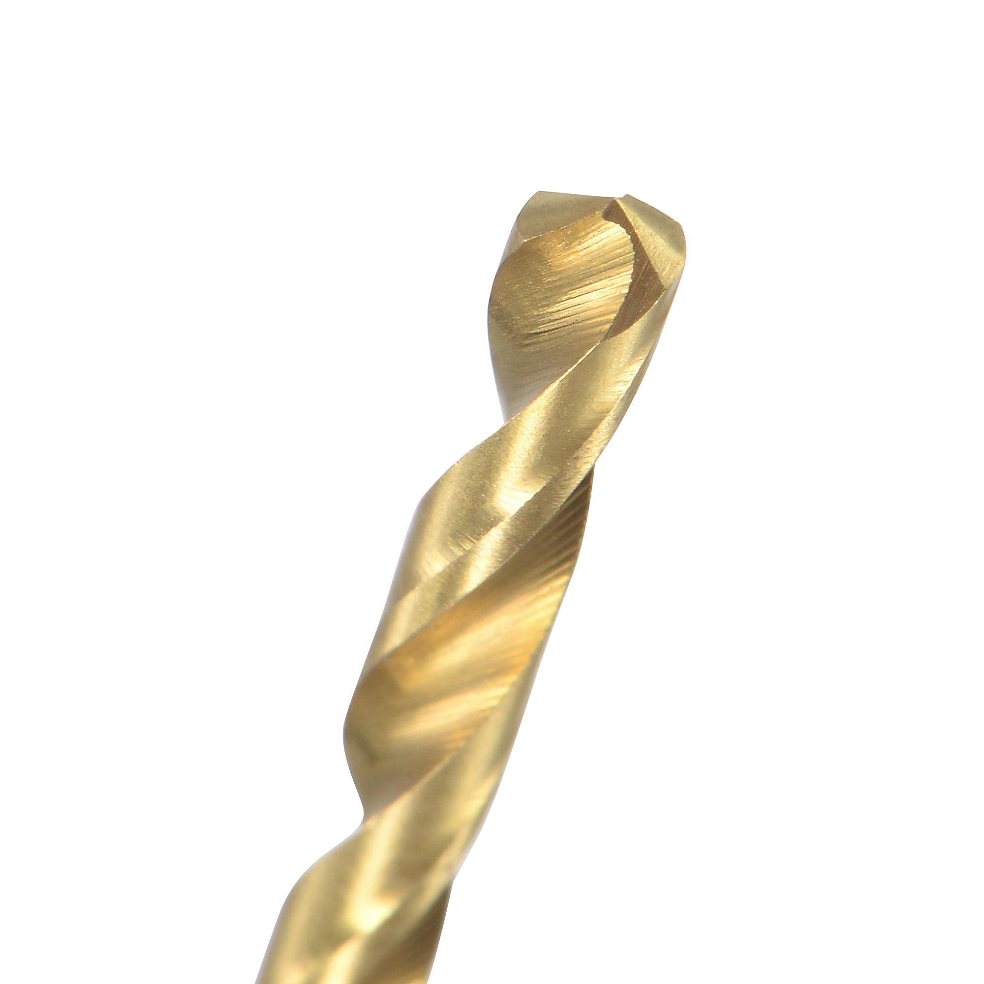 uxcell High Speed Steel Straight Shank Twist Drill Bit Fully Ground Titanium Coated 2.5mm Drill Diameter 57mm Total Length 25mm Drill Bit Length 6 Pcs