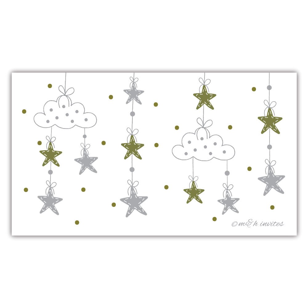 50 Twinkle Twinkle Little Star Diaper Raffle Tickets | Gender Neutral Baby Shower Game
