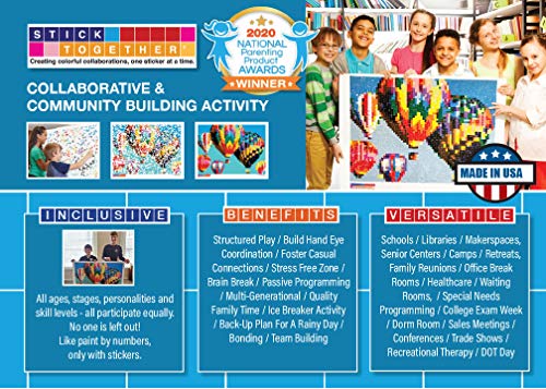 Huge Mosaic Puzzle Poster Kits | Group Project | No Mess Paint by Sticker | Stay at Home Activity | Classroom | One Sticker at a Time! | Large Hot Air Balloon | Learning Fun | 40β X 36β Giant Poster