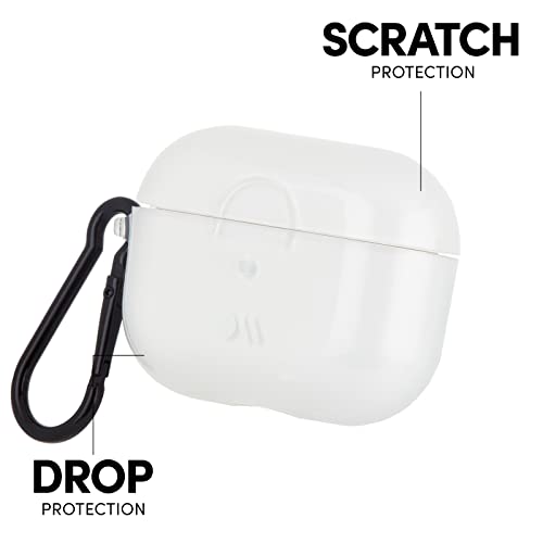 Case-Mate Protective AirPod Pro Case Cover, Soft Silicone Cover with Keychain Ring for Men and Women, Compatible with Apple AirPods Pro, Front LED Visible - Clear
