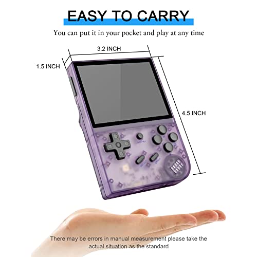 Anbernic RG35XX Handheld Game Console Retro Games Consoles with 3.5 Inch IPS Screen 64G TF Card 5474 Classic Games 2100mAh Battery Support Linux, HDMI and TV Output Purple