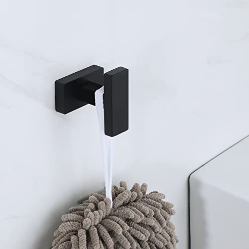 Alise Towel Hook Bathroom Single Robe Hooks Wall Mount Clothes Hook for Bedroom Kitchen Cloakroom Door Back Cabinet,GOY004B-4P SUS304 Stainless Steel Matte Black Pack of 4