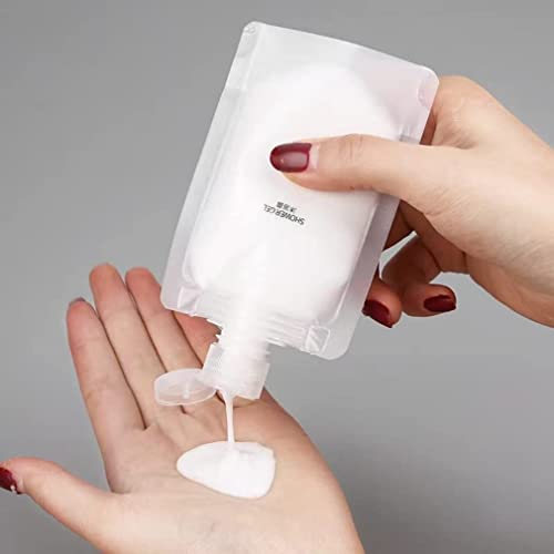 18Pcs Travel Portable Size Refillable Empty Squeeze Pouch Stand Up Business Trip Portable Spout Pouch Refillable Empty Squeeze Pouch for Lotion,Shampoo,Face Cream,Hand Soap Squeezable Bags