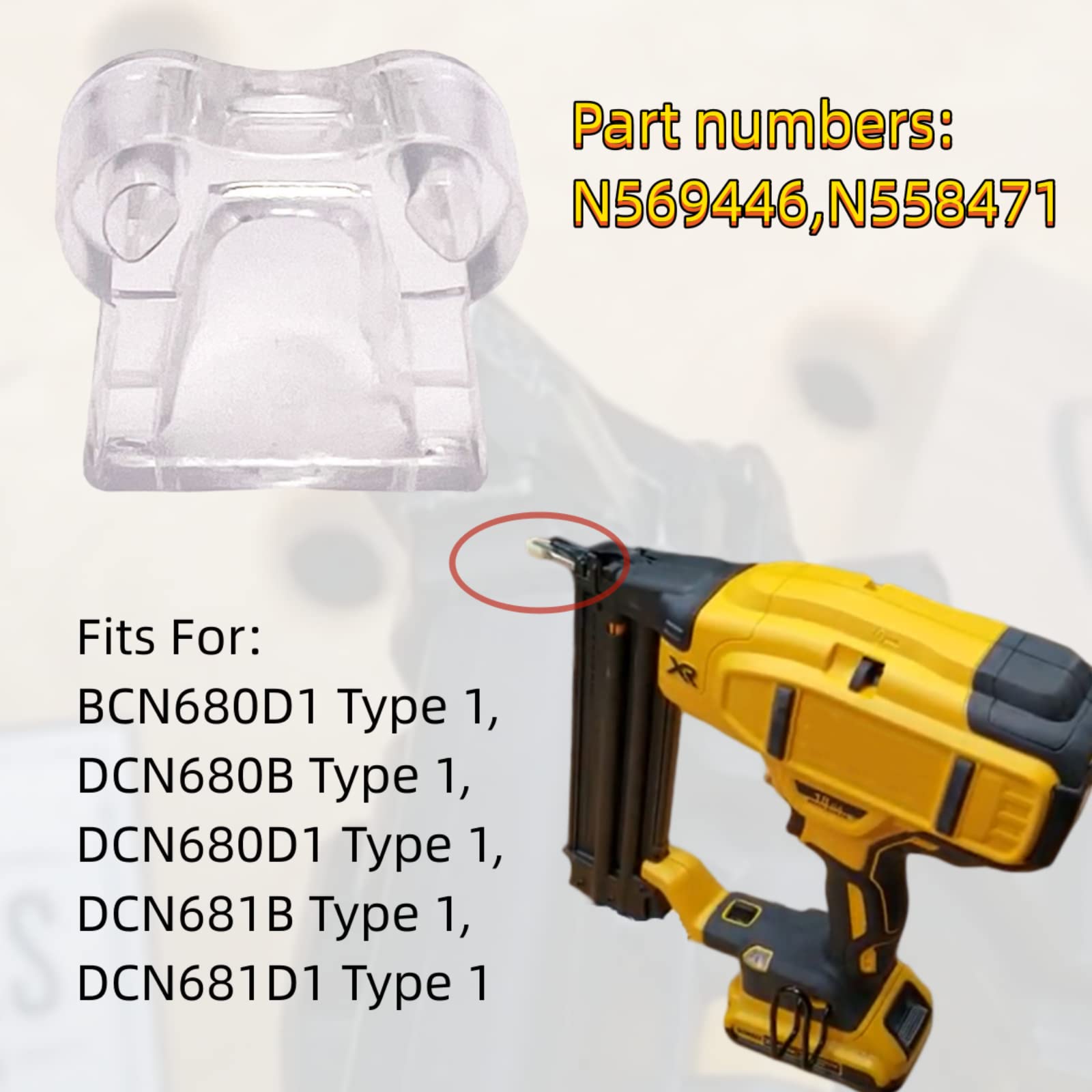 SURPOUF N558471 N569446 Compatible with Nailer No Mar Tip DeWalt (6Pack)Replaces DCN680D1 DCN680B DCN681B DCN681D1
