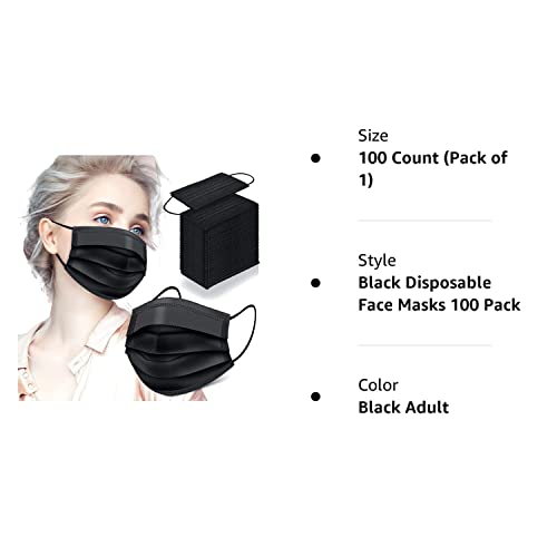 Black Face Masks 50 Pack Disposable Face Mask Disposable Masks Black Disposable Face Masks