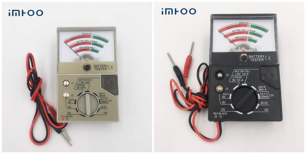 Battery Tester with Meter Electric Voltage Tester for AA AAA C D N Button Cell Batteries Battery Tester Checker
