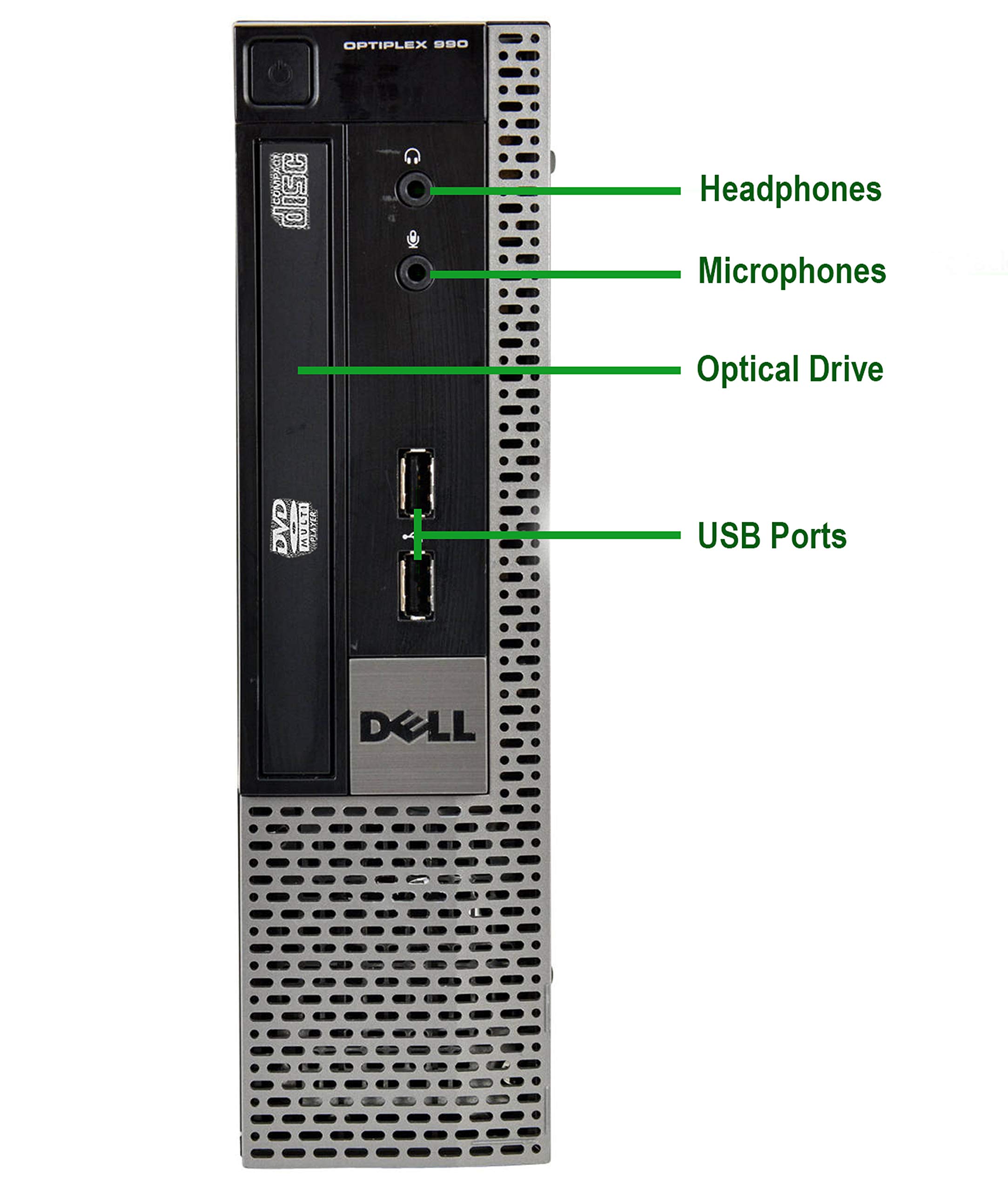 Dell OptiPlex 990 Ultra Small USFF Computer Desktop PC (Intel Core i5 Processor, 8GB Ram, 500GB Hard Drive, Wireless Keyboard & Mouse, WiFi & Bluetooth, New 1080p Webcam, Win 10 (Renewed)