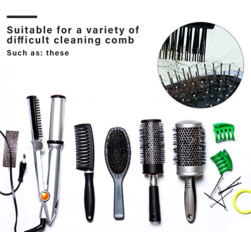 2pcs Hair Brush Cleaner Rakes, Cleaning Tool Set for Removing Hair Dust, Lint, Debris from Hairbrush, Comb, Hot-Air Brush
