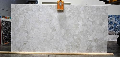 36 x 48 Inches Resin Art with White Quartz Kichen Wall Decor Rectangle Shape Marble Dining Table for Garden Area Decor