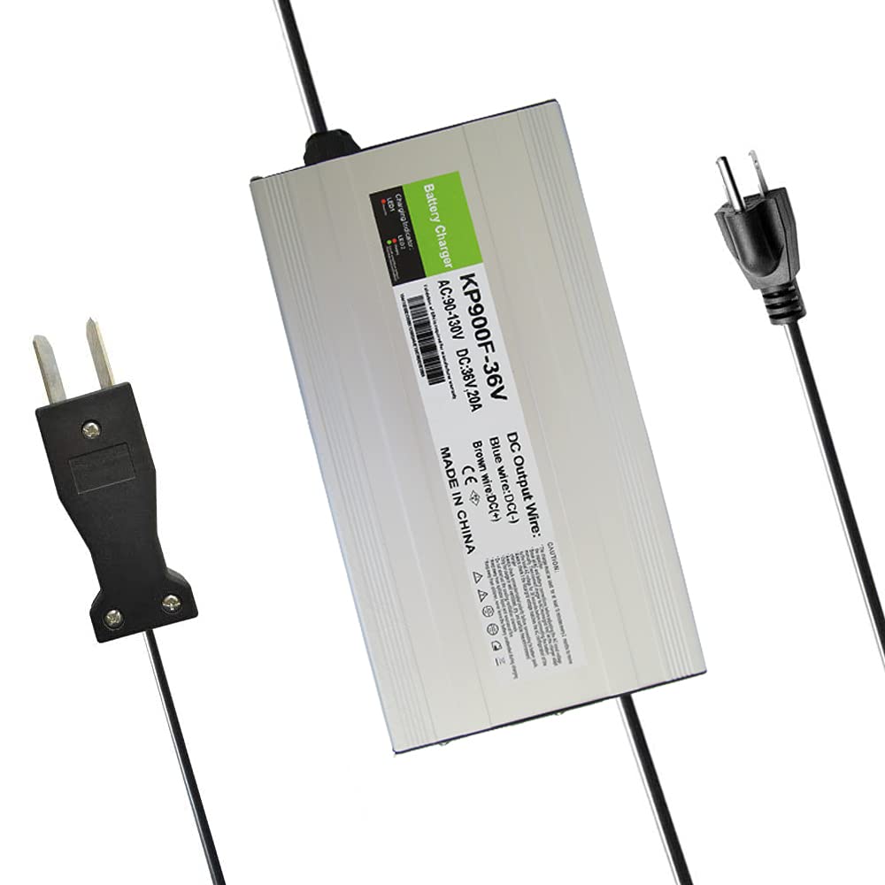 aunstarwei 36V 20A Golf Cart Battery Charger with Crowsfoot Style Connector Crowfoot Plug