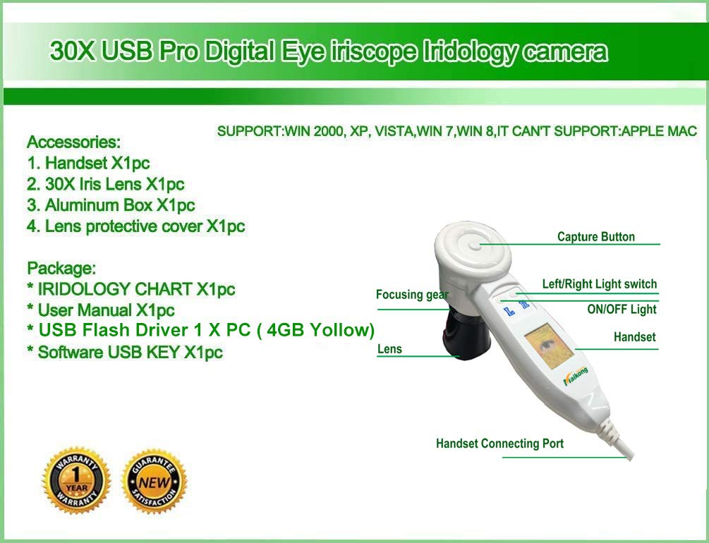 Iriscope Iridology Camera 5.0 MP LED Light Iris Analyser Iridoscope iriscopio