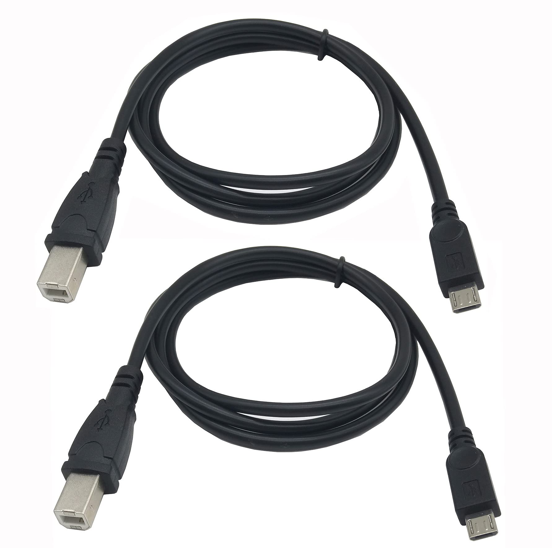 Traovien Micro USB to Printer Cable, 2PCS Micro USB 5pin Male to USB Type B Data and Charge Cable,Android Phone pc to Printer Cable Printer,Scanner,Electronic midi Piano,Etc.(1M/3.3Feet)