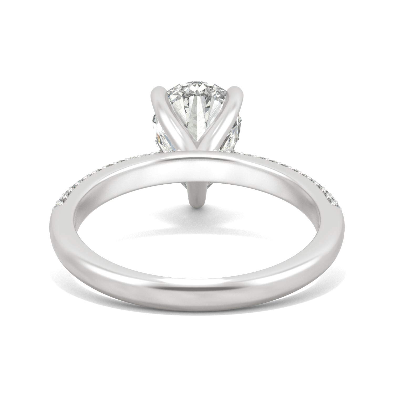 14K White Gold Moissanite by Charles & Colvard 10x7mm Pear Engagement Ring-size 8 2.45cttw DEW