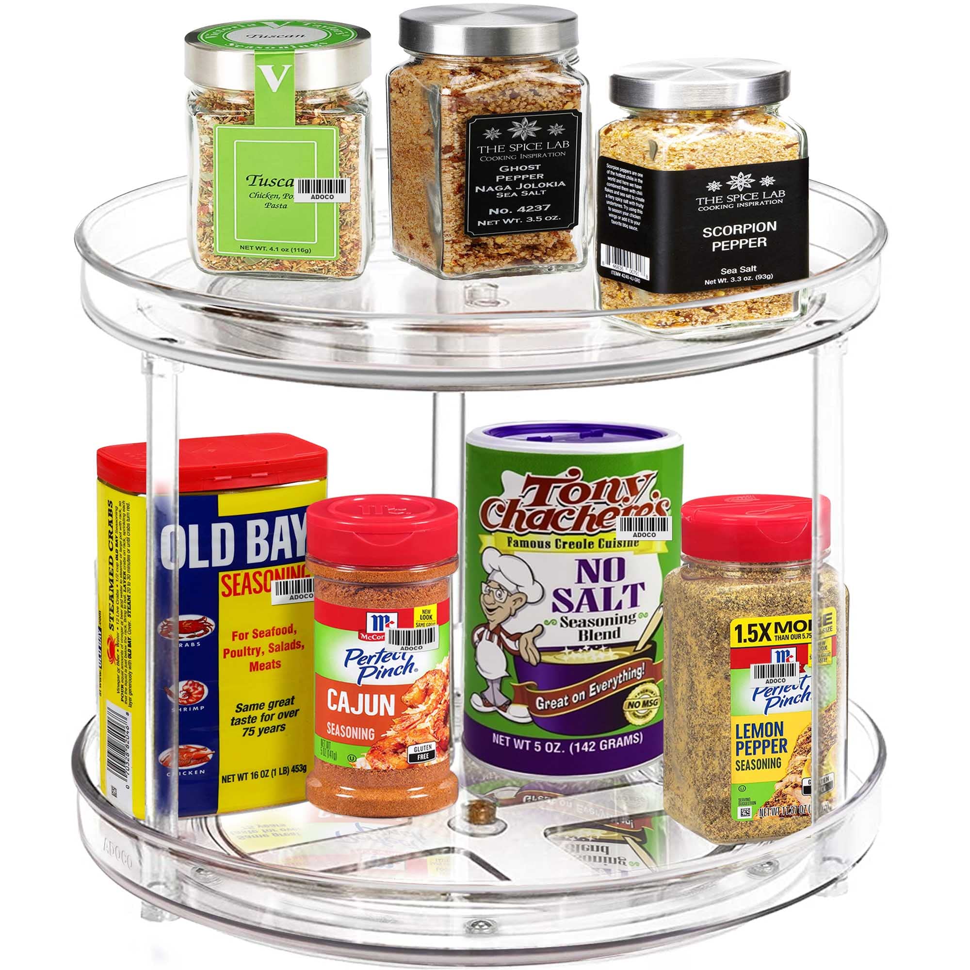 2 Tier Lazy Susan Organizer, Set of 2, 9.25inch and 10.6inch