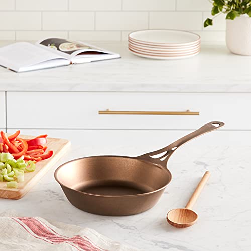 AUS-ION Deep Skillet with Satin Finish 100% Made in Sydney, 3mm Australian Iron, Commercial Grade Cookware, 9-Inch, Golden