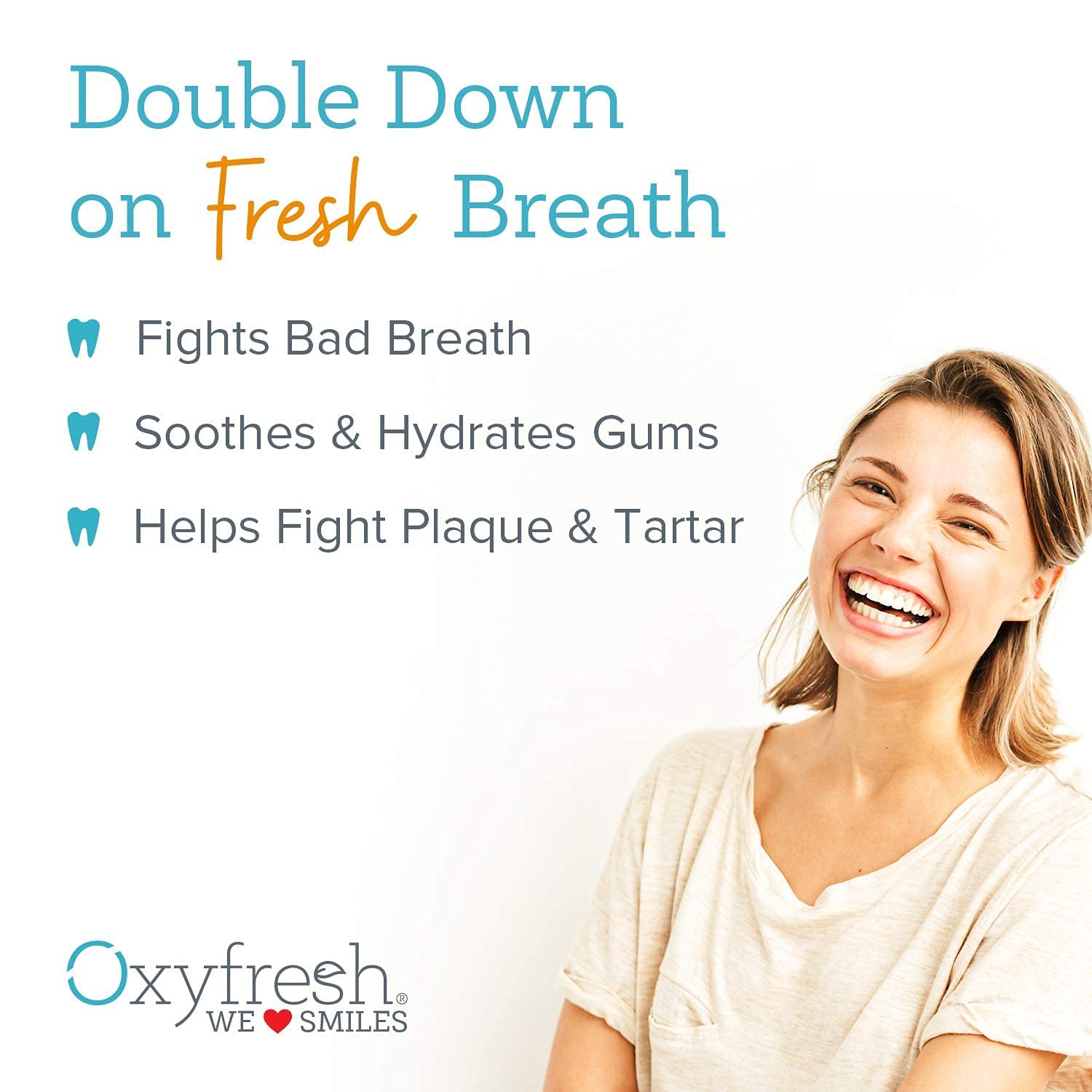 Oxyfresh Premium Fresh Breath Lemon Mint Mouthwash 16 oz. + Bad Breath Lemon Mint Toothpaste 5oz. | Fluoride Free | Alcohol Free | Dye Free | Made w/Zinc & Xylitol