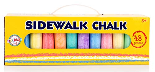 Jumbo Washable Sidewalk Chalk Set Non-Toxic Jumbo Chalk for, Painting on Chalkboard, Playground, Blackboard, and Outdoor Art Play (48)