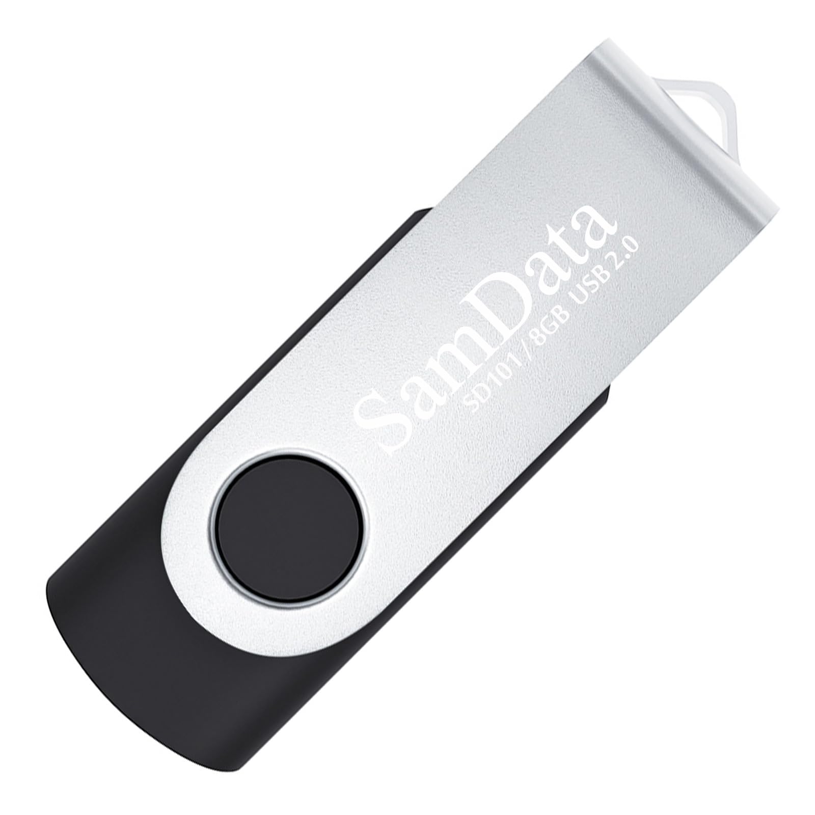 SamData 8GB USB Flash Drives 1 Pack USB 2.0 Thumb Drives 8GB Jump Drive USB Memory Stick with Led Indicator (Black, 1 Pack)