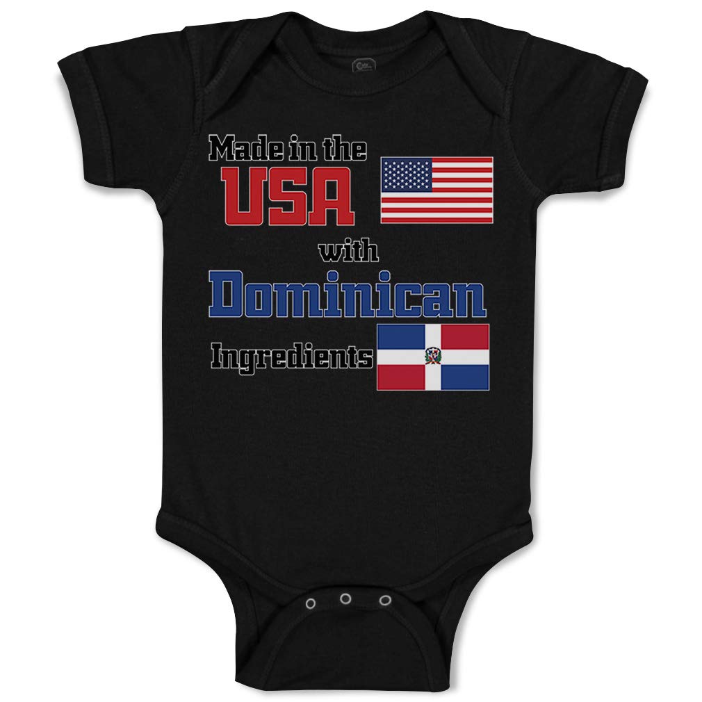 Baby Bodysuit Made in The Us with Dominican Ingredients Boy & Girl Baby Clothes Funny Cotton Black Design Only 24 Months