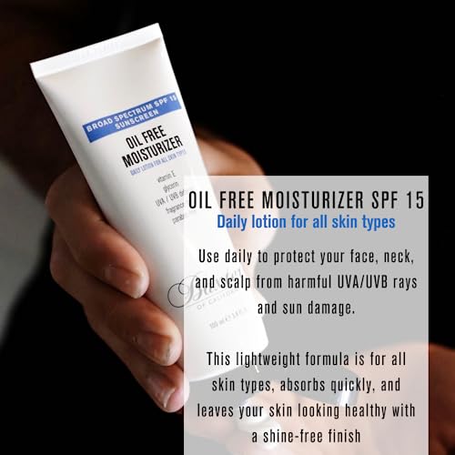 Baxter of California Oil Free Face Moisturizer with SPF15 for Men | UVA, UVB Defense | Fragrance-Free | All Skin Types | 3.4 OZ