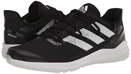adidas Men's Adizero Afterburner 8 Turf Baseball Shoe, Black/Silver Metallic/White, 11