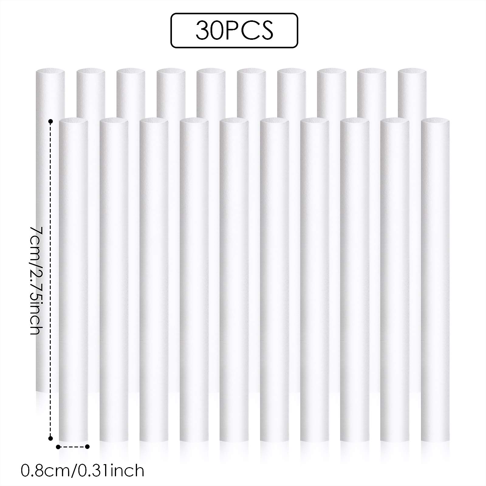 30 Pieces Car Diffuser Sponges Refill Sticks Humidifier Filter Replacement Wick Humidifier Sticks Filter Diffuser Absorbent Filter Sticks for Car Office Bedroom USB Powered Humidifier Aroma