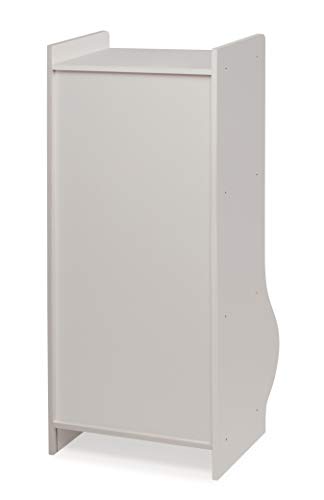 Badger Basket Upright Storage Nook with Reversible Basket, White, Melamine Surface, 2 Shelves, 1 Angled Bin, Customizable Storage Solution for Kids