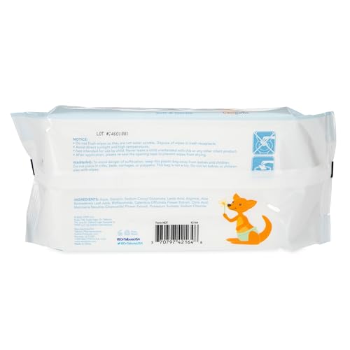 Nuby Soothing Baby Wipes Naturally Inspired with Chamomile Aloe and Citroganix (Fragrance Free/Extra Thick), Unscented, 64 Count