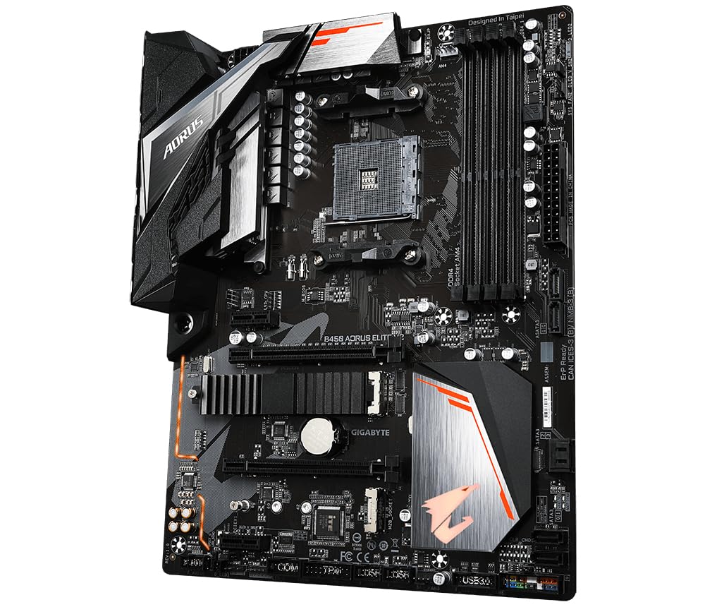 Gigabyte B450 AORUS Elite V2 Motherboard - Supports AMD Series 5000 CPUs, up to 3600MHz DDR4 (OC), 2xPCIe 3.0 x4 M.2, WiFi, GbE LAN, USB 3.1 Gen 1