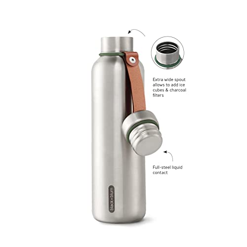 Black+Blum Insulated Water Bottle, Stainless Steel, Olive, Large