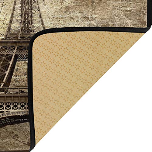 ALAZA Vintage Paris Eiffel Tower Non Slip Kitchen Floor Mat Kitchen Rug for Entryway Hallway Bathroom Living Room Bedroom 39 x 20 inches(1.7' x 3.3')